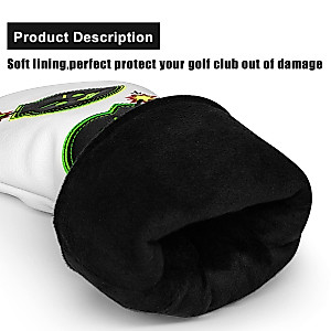 Golf Headcovers Golf Driver Head Cover Embroidery Bombs Premium Leather ((DR+FW+UT) 3pcs/Set)
