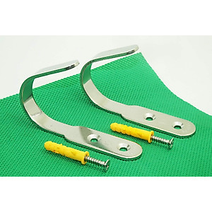 AUXPhome Wall Mount Laundry Rooms Ironing Board Hook Holder Storage White/Black Organizer Display Racks/Wall-Mounted Iron Rest Hanging Ironing Board Holder - Durable Steel - Silver