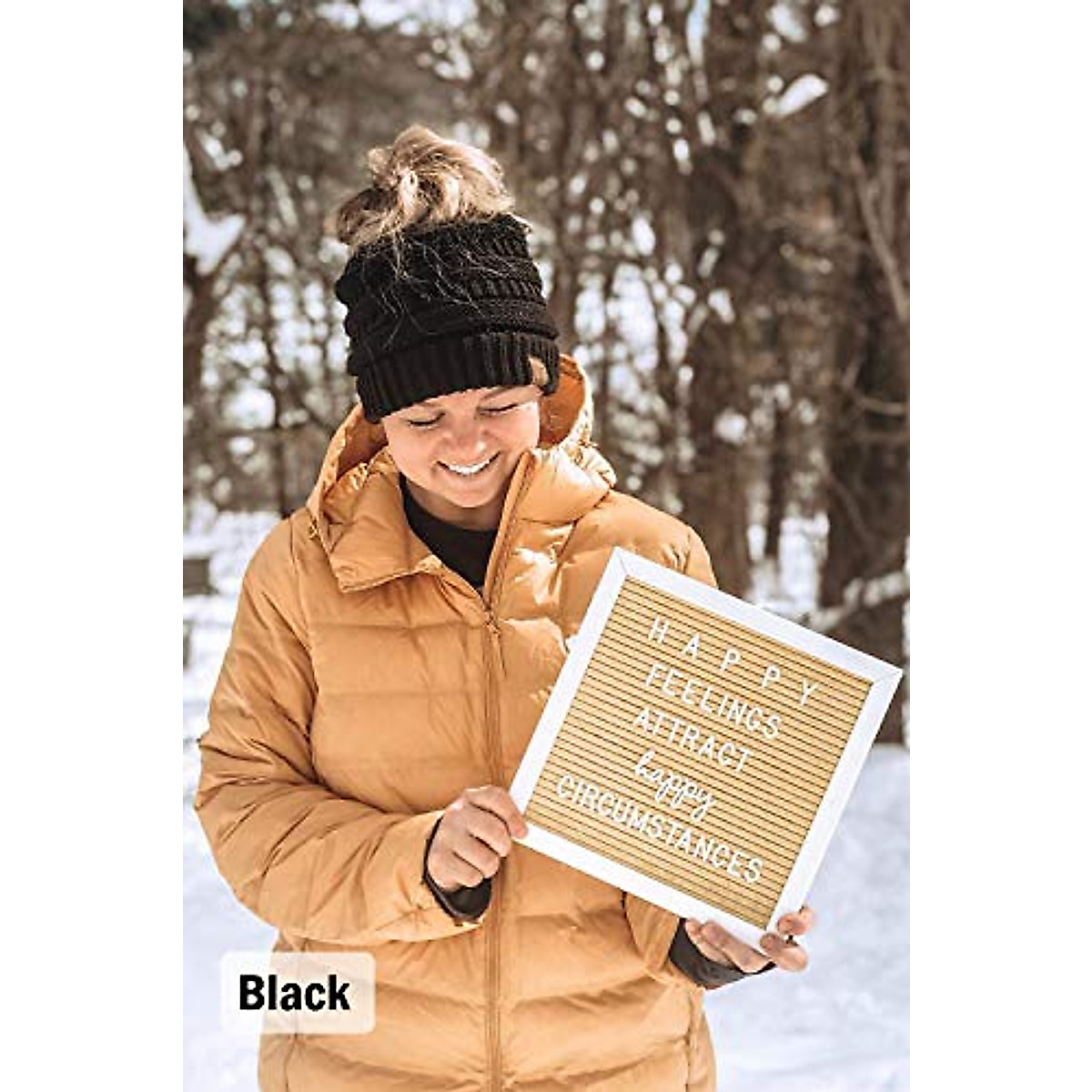 Funky Junque Messy Bun Beanie Tail Bundle - 1 Black, 1 Heather Grey (2 Pack)