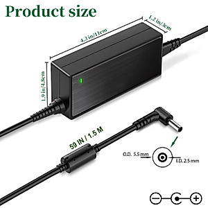 24V 2.5A Power Supply Adapter,100~240V AC to DC 24 Volt 2.5A 2.0A 1.5A 1A 0.5A Converter with 11 Tips for LED Light bar, Speaker System, Sound bar, Humidifier, 3D Printer, LCD Display and More