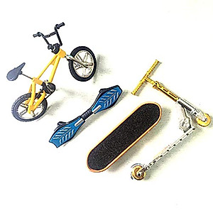 CAOREN Mini Scooter Two Wheel Scooter Children's Educational Toys Finger Scooter Bike Fingerboard Skateboard Fingerboards wi Replacement Wheels and Tools for Kids As Gifts