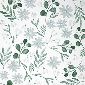 Green Floral Peel and Stick Wallpaper for Bedroom 17.71 in x 19.7 ft Watercolor Leaf Contact Paper for Cabinets Self Adhesive Floral Wallpaper for Home Decor