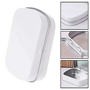 AKOAK 3 Pcs 2.4 x 1.7 x 0.6 Inches Rectangular Empty Hinged Tins Box Containers for First Aid Kit,Survival Kits,Storage,Herbs,Pills,Crafts and More (White)