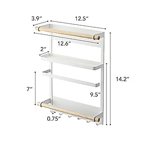 Yamazaki Home Tosca Magnetic Kitchen Storage Rack – Refrigerator Organizer Wall Holder