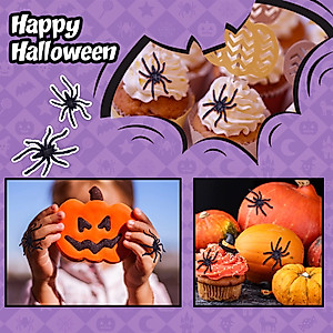 Garma 150 Pieces 1.96" Black Realistic Plastic Spider Rings Bulk, Halloween Rings for Kids, Perfect for Costume Accessories, Halloween Spider Party Favors Supplies, Trick or Treat Toys for Kids Fun