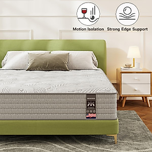 ZFHCBJ Twin Mattress 12+ inch, Twin Hybrid Mattress 12 inch in a Box Individually Pocket Springs，Twin Size Mattress Medium Firm for Good Night Sleep，Pressure Relief，CertiPUR-US Certified