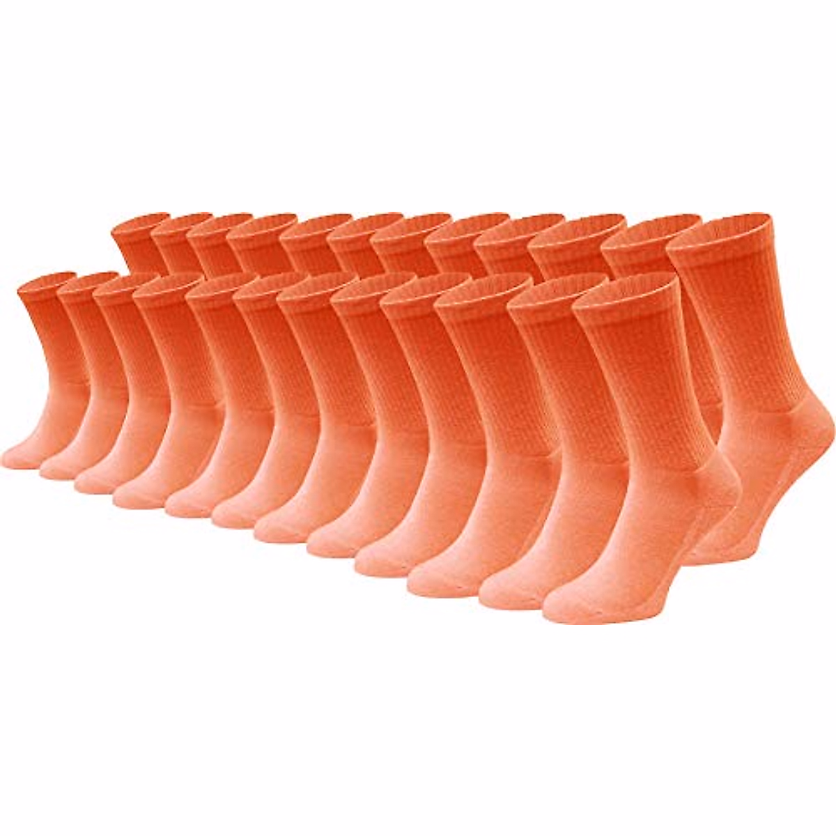 Cotton Crew Socks, 24 Pairs, Men Women Premium Moisture Wicking Casual Sport Unisex Value Bulk Pack