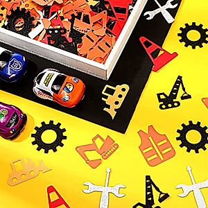 240 Pieces Construction Confetti Construction Party Supplies Construction Table Confetti Boy Birthday Party Favor Forklift Crane Excavator Gear Vest Roadblock Wrench Party Decorations for Baby Shower