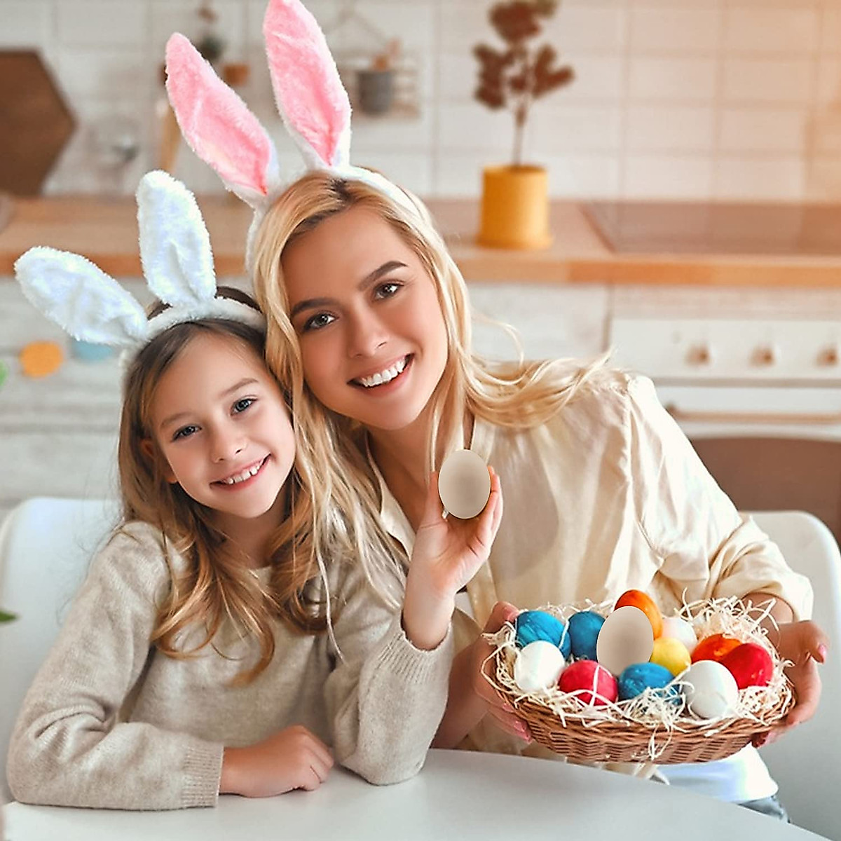 15PCS Easter Wooden Eggs Fake Easter Eggs Life-Size Red、White and Red Wooden Eggs for Hand Painting Dyeing Carving Crafting Easter Decorations Pretend Play Simulation Toys Fake Food Laying Chicken