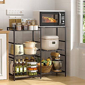 6-Tier Small Garage Shelf, Utility Garage Shelving Units and Storage, Heavy Duty Wire Shelving Metal Storage Shelves, Standing Shelf for Pantry, Laundry Room, Kitchen 34.72"L x 12.63"W x 30.94"H Black