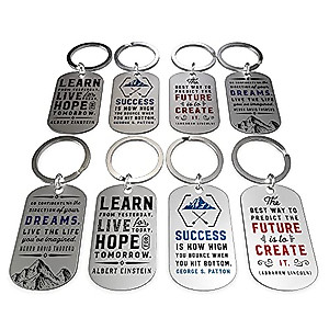 (12-Pack) Motivational Keychains with Inspirational Quotes - Wholesale Bulk Keychains for Corporate Office Gifts, Thank You Appreciation Gifts for Staff, Small Bulk Gifts for Coworkers and Employees