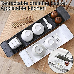 Expandable Bath Shelf Bathtub Caddy Tray Adjustable Plastic Shower Organizer Trays Extending Home Bathroom Sides Bath Tub Caddy Tray Rack Soap Shower Storage Kitchen Wine Tray Holder SPA Ttray (Gray)