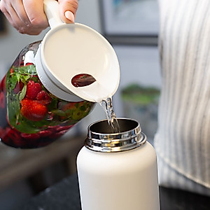 Ergo Spout WIDE mason jar pitcher, mason jar pour spout lid, (WIDE MOUTH) (1, Classic White)