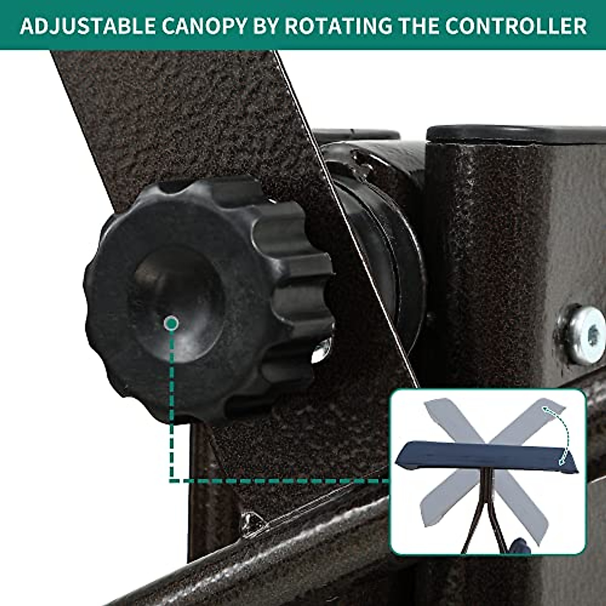 YITAHOME 3-Seat Deluxe Outdoor Porch Swing Large Patio Swing Chair with Weather Resistant Steel Frame, Adjustable Tilt Canopy, Removable Cushions & Pillow Suitable for Garden, Poolside, Balcony(Navy)