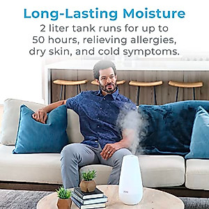 Pure Enrichment® PureSpa™ XL 3-in-1 Cool Mist Humidifier, Essential Oil Diffuser & Mood Light - 2L Tank Provides Powerful Mist Coverage up to 350 sq ft in Bedroom, Office & Large Rooms