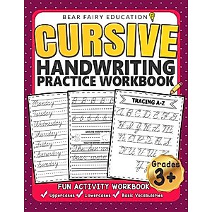 Cursive Handwriting Practice Workbook for 3rd 4th 5th Graders: Cursive writing book, Alphabet Cursive Tracing Book, Cursive handwriting workbook for kids