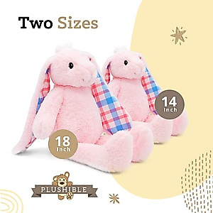 Plushible Easter Bunny Plush, Cuddly, Soft, Embroidered Stuffed Animal Toy for Newborns, Kids, Boys, & Girls, 14 Inch