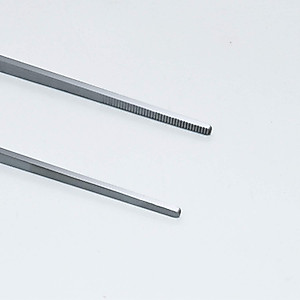 Stainless Steel Polished Extra-Long 15 inch Tongs Tweezers with Precision Serrated Tips for Garden, Kitchen, Indoor & Outdoor