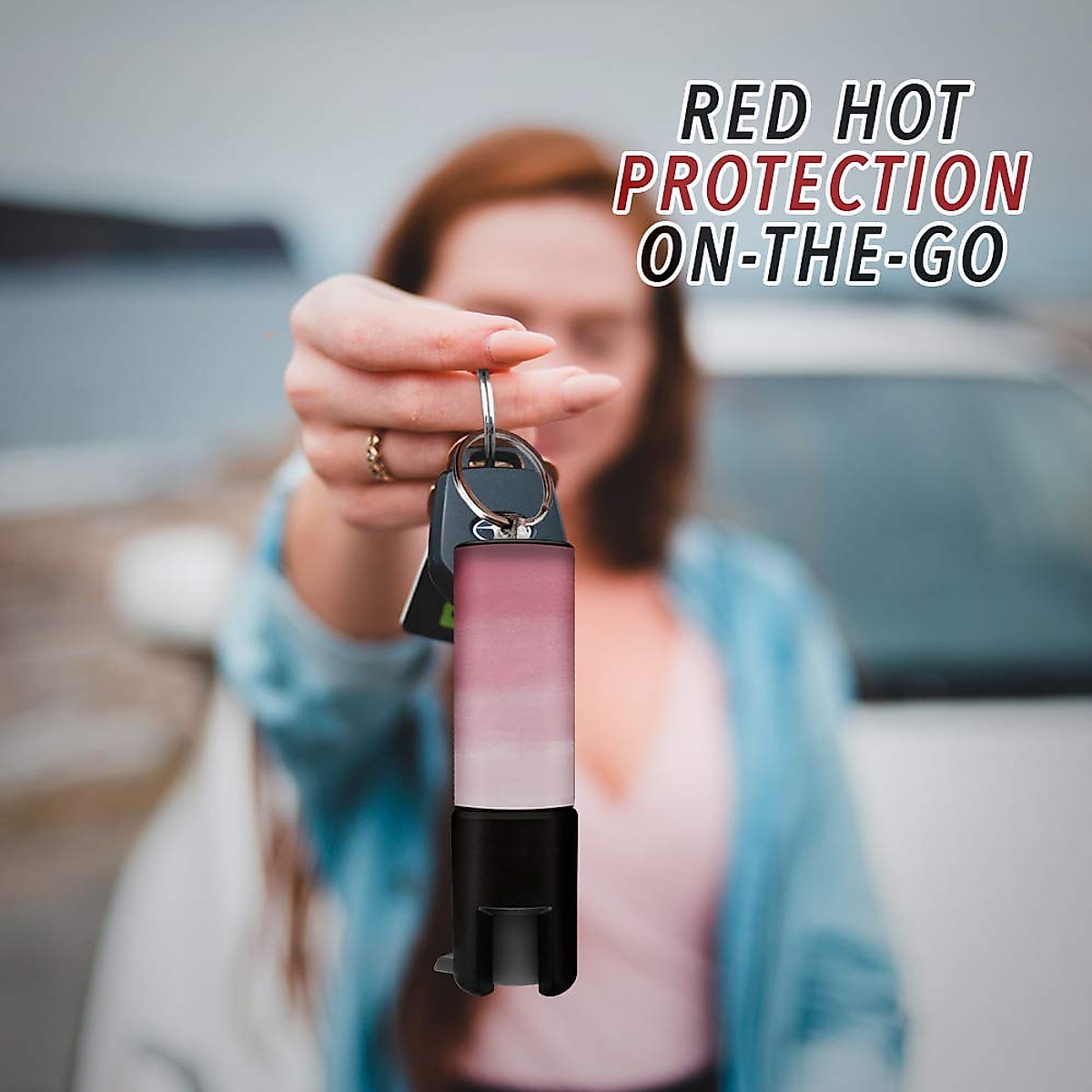 Guard Dog Security Pepper Spray, Keychain with Safety Twist Top, Mini and Easy Carry, Lightweight and Fashionable, Maximum Police Strength OC Spray, 16 Feet Range (Pink Ombre)