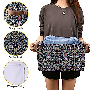 AHOMY Storage Basket William Morris Vintage Birds Flowers Cube Storage Bins Organizer Bag with Handles 1-Pack