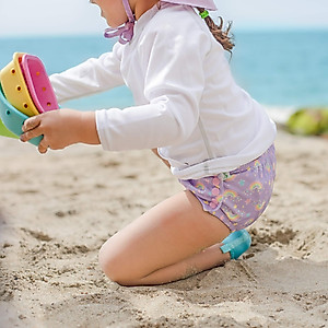 i Play Girls Reusable Absorbent Baby Swim Diapers Violet Rainbows 6 Months