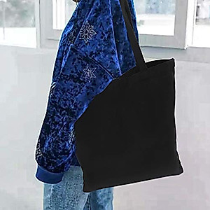 Segarty Blank Canvas Tote Bags, 3 Pack 16.5 x 13.4 Inches 12Oz Natural Reusable Grocery Shopping Bags Bulk, Plain Bag to Decorate Crafts DIY, Large Black Canvas Bag for Women Beach Travel