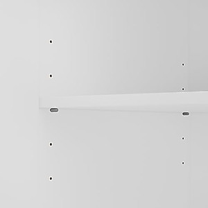 Bush Business Furniture Universal Closet Wall Cabinet with Doors and Shelves, White