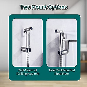 Bidet Sprayer for Toilet, Vitbirih Bidets for Existing Toilets Handheld Bidet Sprayer Adjustable Jet Spray for Toilet Bathroom Muslin Shower Cloth Diaper Sprayer Set Stainless Steel