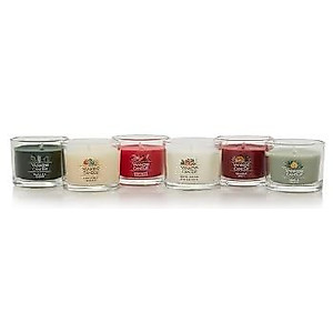 Yankee Candle Holiday 6 Pack 1.3oz Candle Set, Balsam Cedar, Christmas Cookie, Sparkling Cinnamon, White Spruce and Grapefruit, Holiday Zest, Sage and Citrus