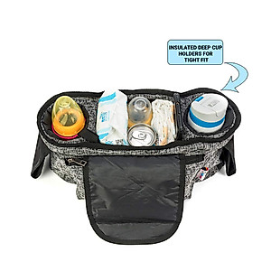 Agibaby Universal Stroller Organizer with Cup Holders | Baby Diaper Bag/Caddy with non-slip straps