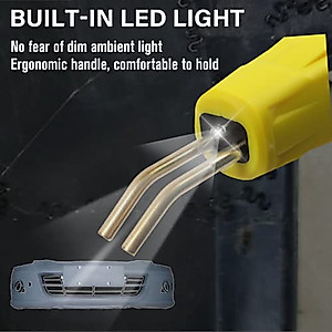 MOTOCOCHE 110V 100W Newest Plastic Welder Hot Stapler Gun with 4 Types Staples and Pliers, Plastic Welding Machine Kit with Scraper & Utility Knife for Car Bumper Repair (Yellow)