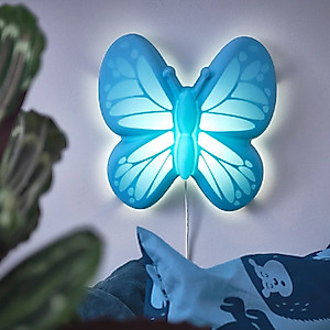 IKEA Little Loved Corner UPPLYST LED Wall Lamp, Butterfly Light Blue