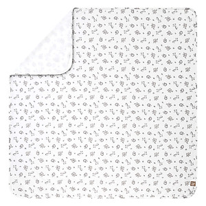 Trend Lab Safari Chevron Jumbo Deluxe Flannel Swaddle Blanket-Safari Animal Print, 100% Cotton Flannel, Gray, White, 48 in x 48 in