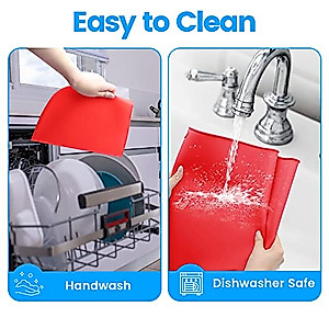 MQFORU Silicone Slow Cooker Liners fit Crockpot 6-8 Quart, 2 Pack Divider Silicone Liners for Crock Pot， BPA Free/Leakproof/Dishwasher Safe, for Most 6-8QT Oval Shape Cooking Liner