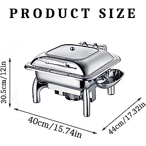 KFJZGZZ 6 L Chafing Dish Set, Stainless Steel Buffet Server Warming Tray with Water Pan amp; Fuel Holders, for Restaurant Catering Parties Weddings Picnics Food Warmer