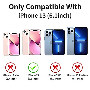 VEGO Compatible for iPhone 13 Case, iPhone 13 Kickstand Case with Slide Camera Cover, Built-in 360° Rotate Ring Stand Magnetic Cover Case for iPhone 13 6.1 inch 2021 - Red