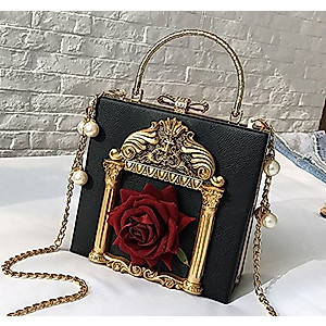Nite closet Victorian Handbag Gothic Purses Lolita Shoulder Bag for Women Vintage Clutch (Black)