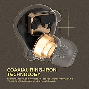 Sabbat E16【Astria Coaxial Acoustic Architecture】 Wireless Earbuds Blutooth 5.2 in-Ear HiFi Stereo Headphones with Built-in Mic and Charging Case Suitable for iOS, Android(Mystic Black)