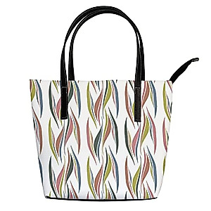 Fashion Tote Handbags Women's Soft Tote Shoulder Bag for Women Work Shopping Top Handle Satchel Bags, 15.8×4×15.4 inches,Retro Color Pattern