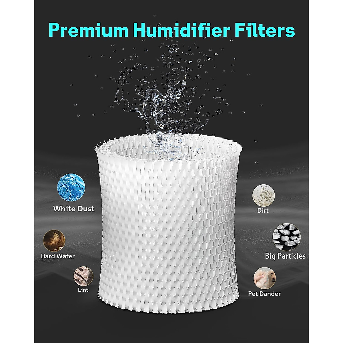 Leemone 2-Pack Bedside Humidifier Filter Replacement Compatible with Canopy Bedside & Nursery Humidifiers, Made with Wood Pulp & Paper Filter, Humidifier Wicking Filter Lasts Up to 6 Weeks