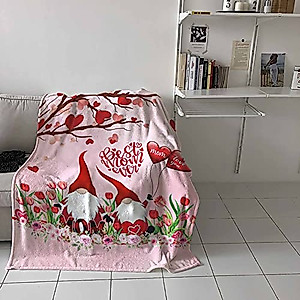 Fantasy Staring Mother's Day Throw Blanket - Best Mom Ever Gift Blanket Elf Gnomes Flowers Floral Flannel Blanket Microfiber Holiday Blanket Soft, Cozy, Comfy Throw for Sofa Couch Bed, 40 x 50 inch