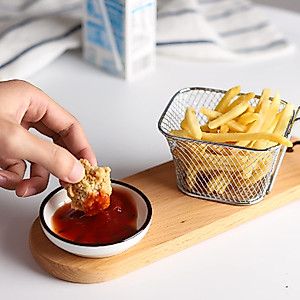 MOSYONE Soy Sauce Dish Ceramic Set of 6 - Soy Sauce Dipping Bowls for Sushi - 3.5 Inch Serving Dish - Japanese Style Dinnerware Set