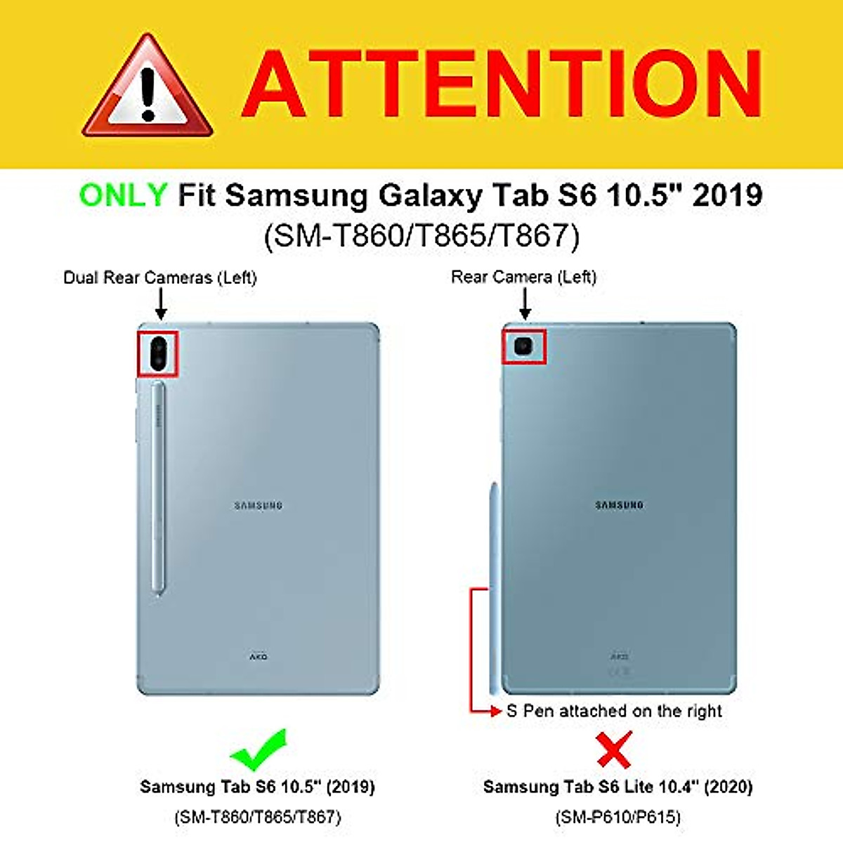 Fintie Keyboard Case for Samsung Galaxy Tab S6 10.5" 2019 (Model SM-T860/T865/T867), [Supports S Pen Wireless Charging] Slim Cover w/Detachable Wireless Bluetooth Keyboard, Black