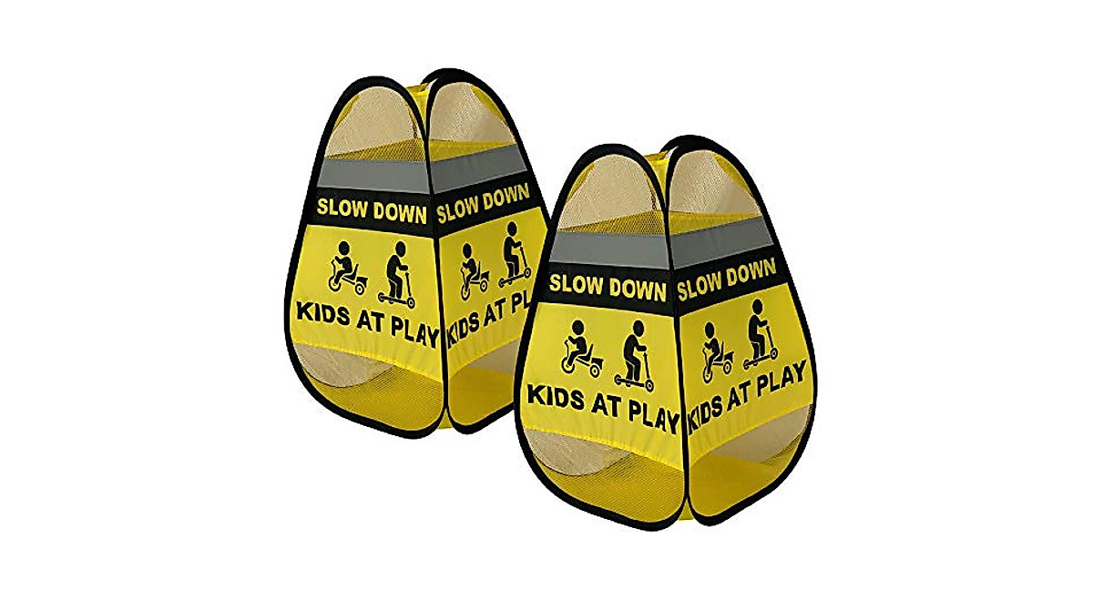 Slow Down Kids at Play Signs - 2 Pack for Safety
