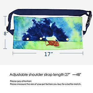 LIKZINWA Small Animal Sling Carrier,Bearded Dragon Carrier Lizard Carrier and Reptile Carrier with Adjustable Strap (Blue-Green)