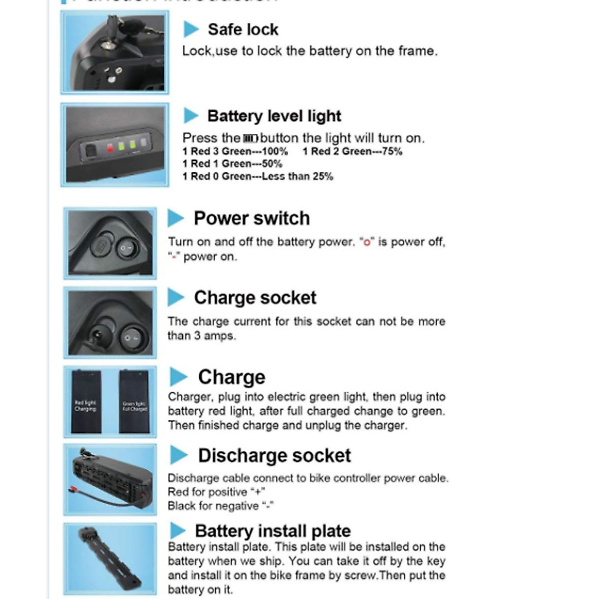 NBPOWER USA Warehouse !52V 17.5 Ah 18650 Cell Li-ion Battery with BMS, E-Bike 52V Battery Pack with 2A Charger,.for 48V-52V 1500W- 2000W Hub Motor, E-Bike Kit, Electric Bicycle Conversion Kit.