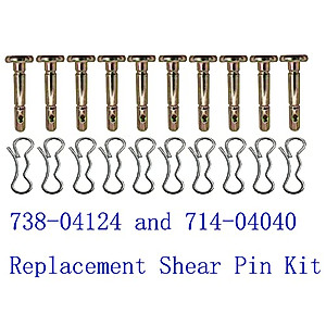20 Pcs 738-04124A and 714-04040 Shear Pins and Cotter Pins for Cub Cadet MTD Troy Bilt Snow Throwers
