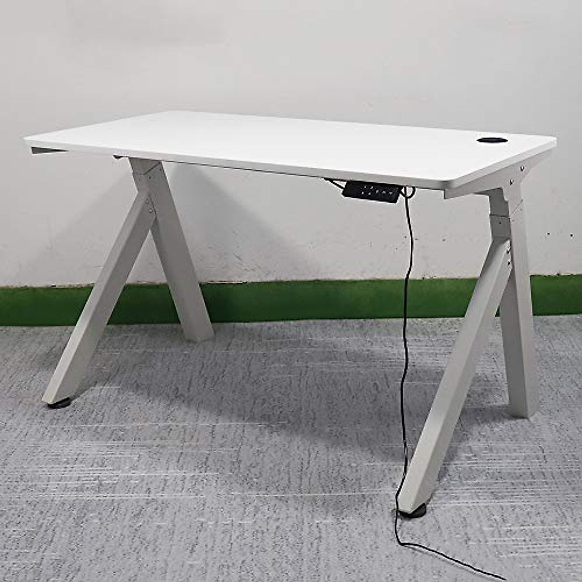 Bookshelf Height-Adjustable Standing Desk Base, Heavy-Duty Steel Desk Frame, Electric Lifting Table with Control Panel and Anti-Collision Protection, for Home Office