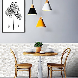 STICKGOO Thicker Design Peel and Stick Tile Backsplash, 12”×12”Stick on Backsplash for Kitchen, Self Adhesive Tile for Kitchen Backsplash and Bathroom(10 Sheets,Beige & White)