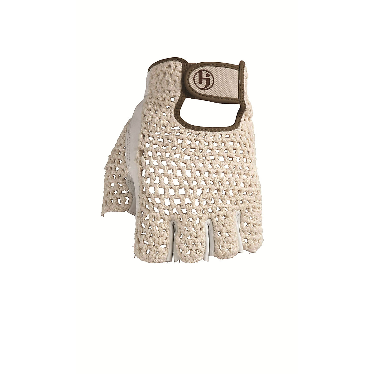 HJ Glove Men's Snow White Original Half Finger Golf Glove, Medium/Large, Right Hand
